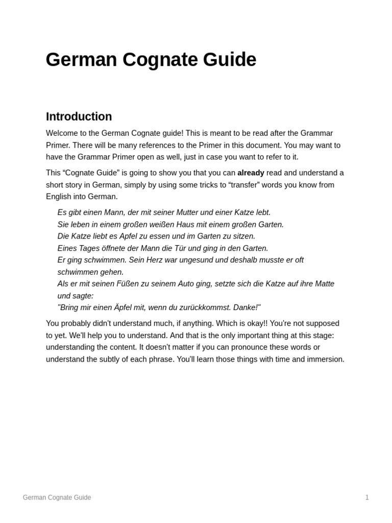 Refold German Cognate Guide PDF-1 | PDF | English Language | Language ...