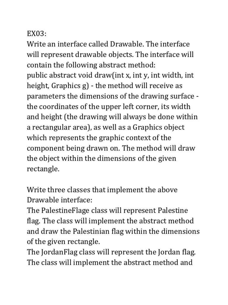 Drawable Interface and Flag Classes | PDF