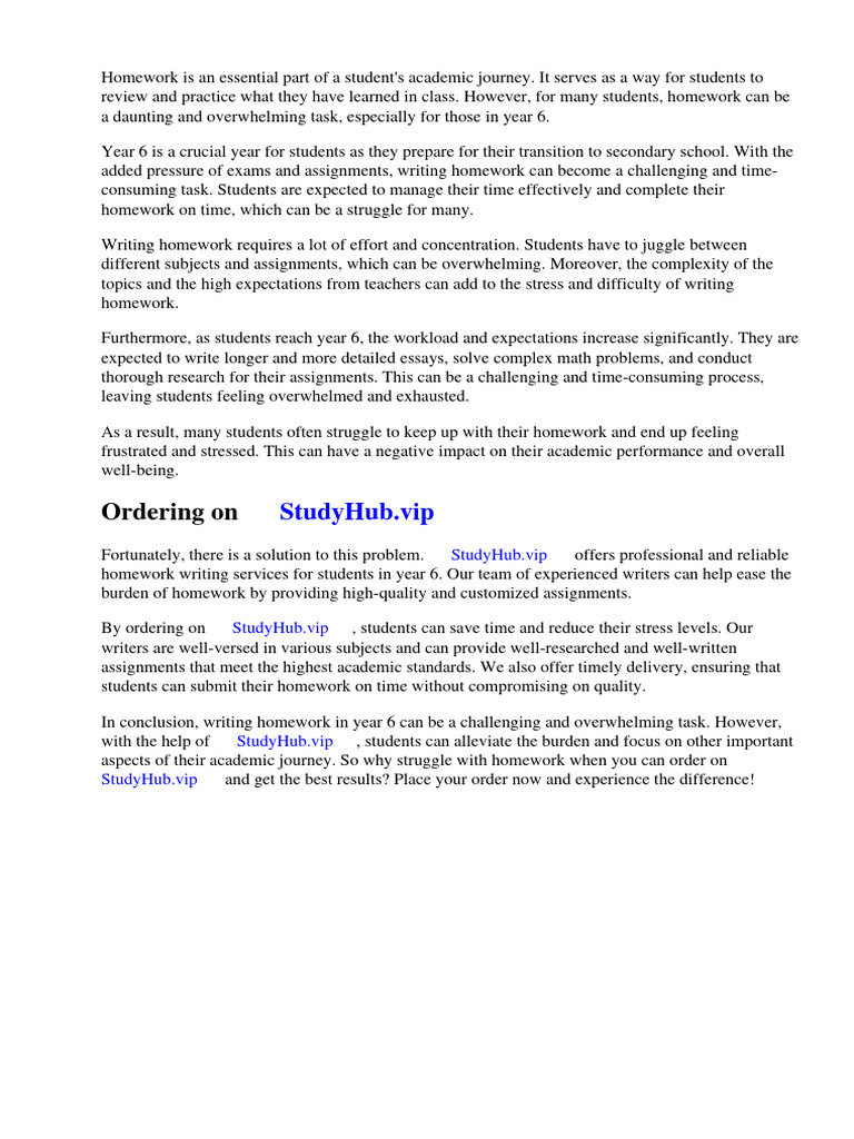 Homework Grid Year 6 | PDF | Homework