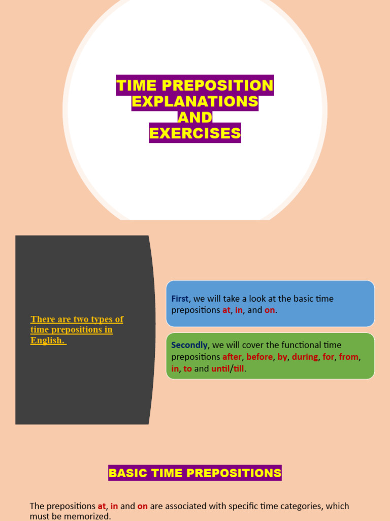 English Time Prepositions Guide | PDF | Preposition And Postposition ...