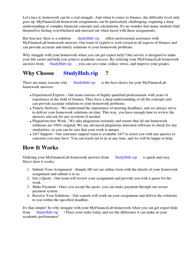 Myfinancelab Homework Answers | PDF | Homework | Learning
