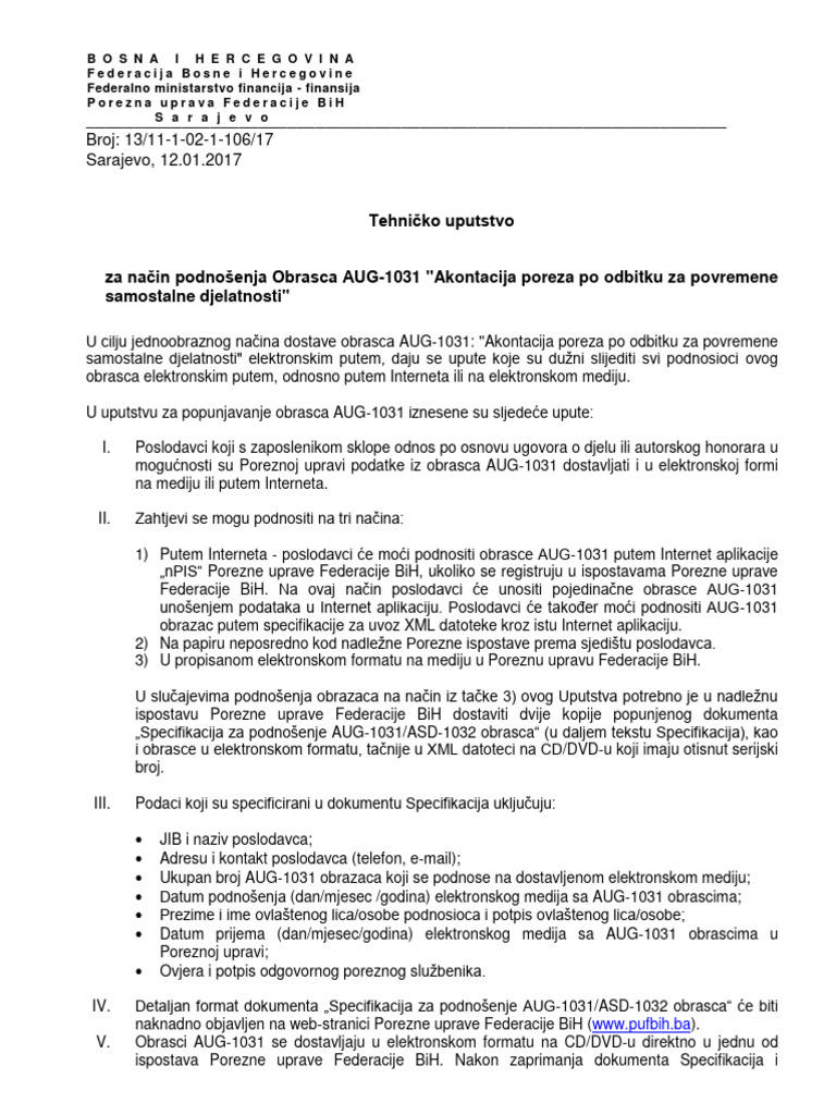 Tehnickouputstvo AUG 1031 ASD 1032 | PDF