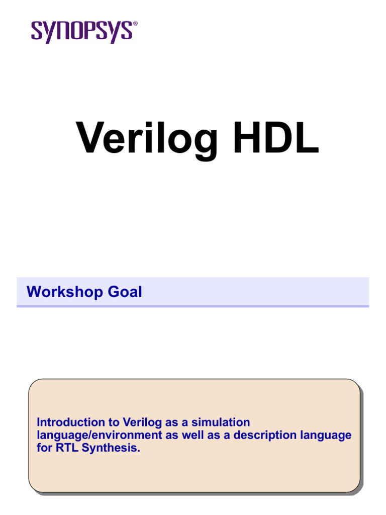 Verilog Hdl Pdf Hardware Description Language Parameter Computer Programming