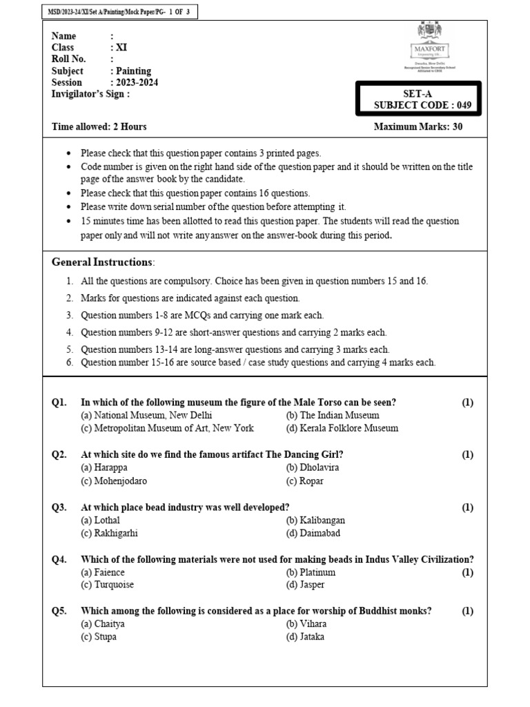 General Instructions | PDF