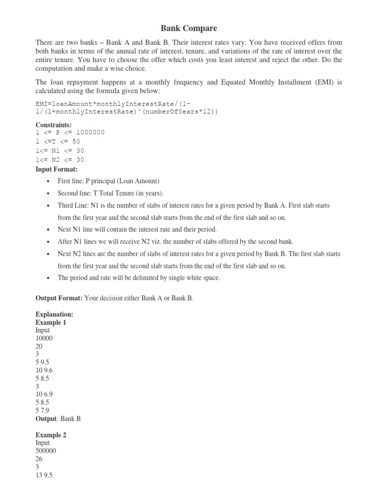 Compare Bank Loan Offers Efficiently | PDF | Interest | Interest Rates