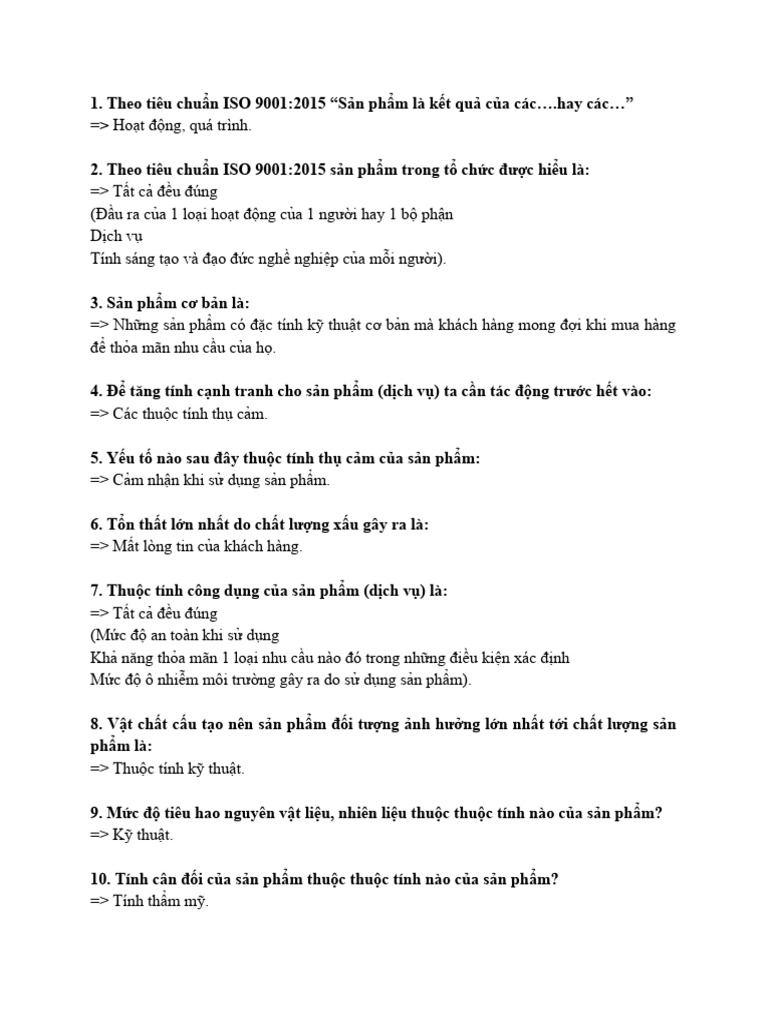 Trắc nghiệm QTCL | PDF