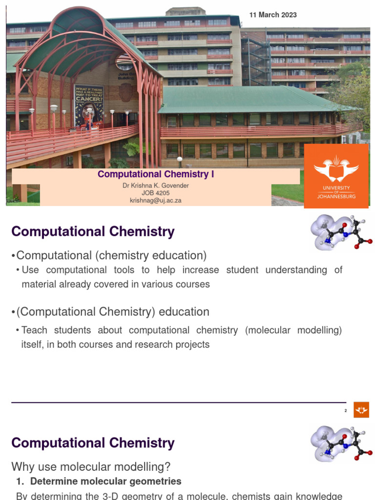 Comp Chem Lecture 1 | Download Free PDF | Hartree–Fock Method | Computational Chemistry
