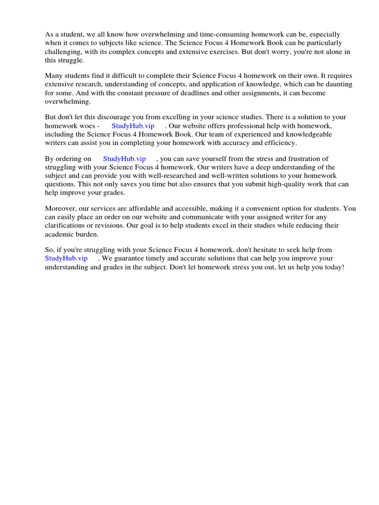 Science Focus 4 Homework Book PDF | PDF | Science | Teachers