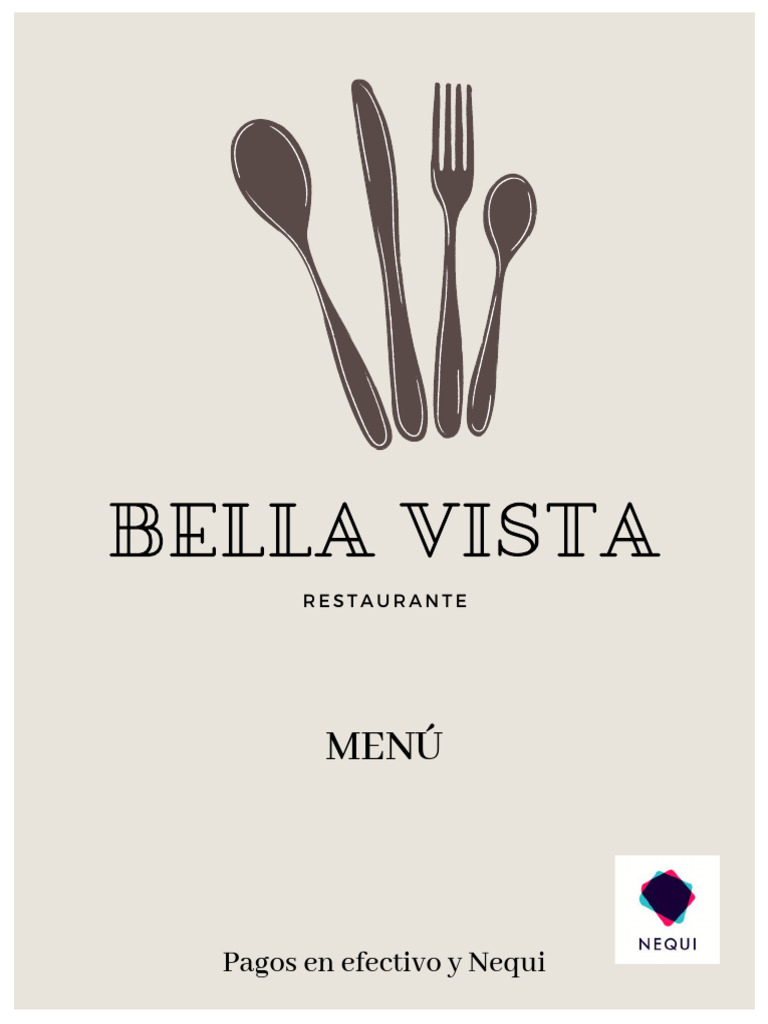 Menú del Restaurante Bella Vista | PDF