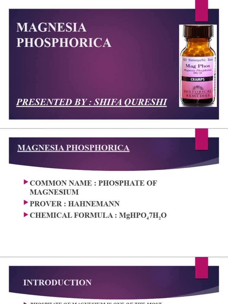 R.no 489 Mag Phos PPT HMM | PDF | Pain | Medical Specialties