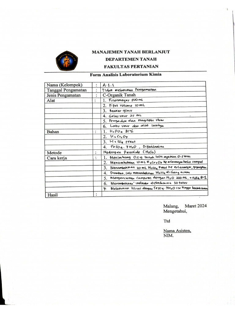 A.1.1 - Analisis C-Organik | PDF