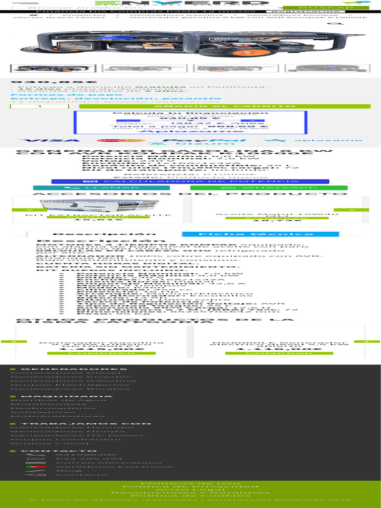Generador Gasolina 8 KW Con AVR Kompak K10000E - Enverd | PDF | Generador eléctrico | Tecnología ...