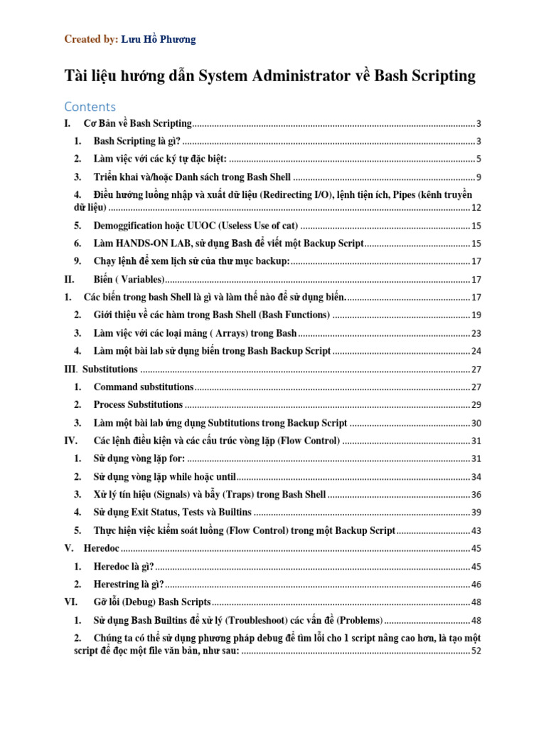 Tài liệu hướng dẫn System Administrator về Bash Scripting | PDF