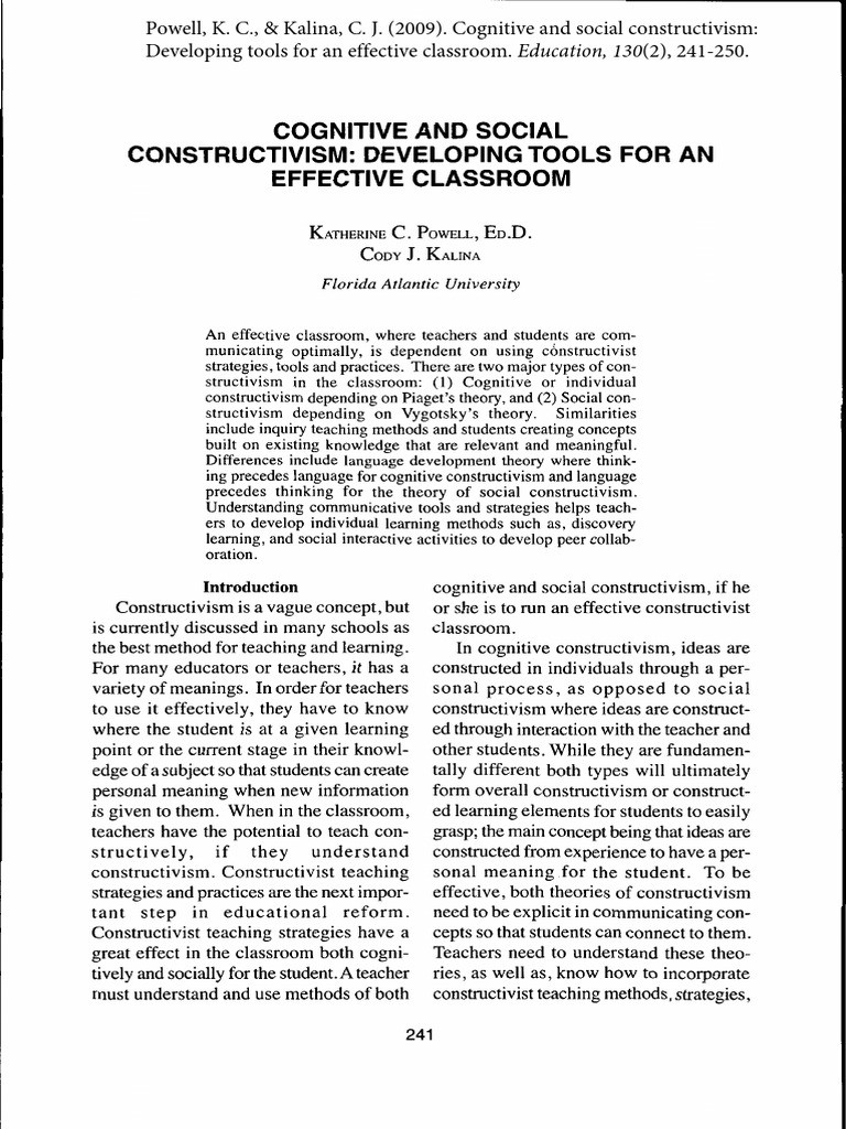 ConstructivismDay1 ln36v | PDF | Constructivism (Philosophy Of Education) | Cognitive Science