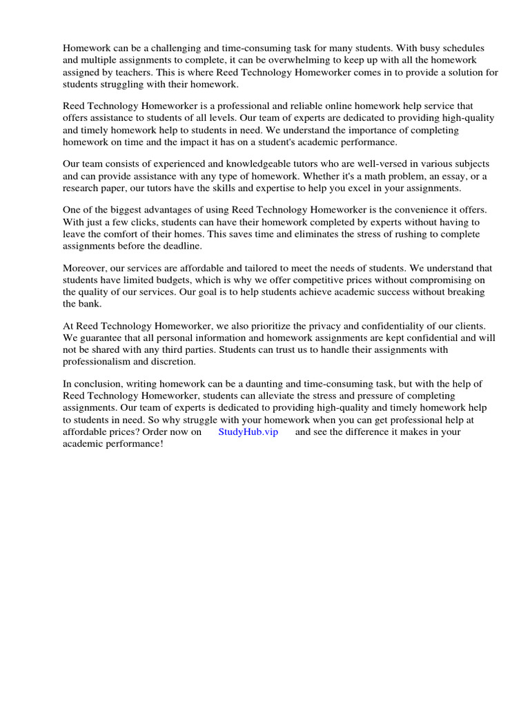 Reed Technology Homeworker | PDF