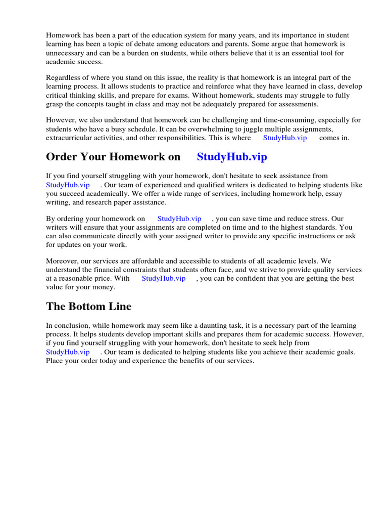 Is Homework Necessary For Students To Learn | PDF | Homework | Teachers