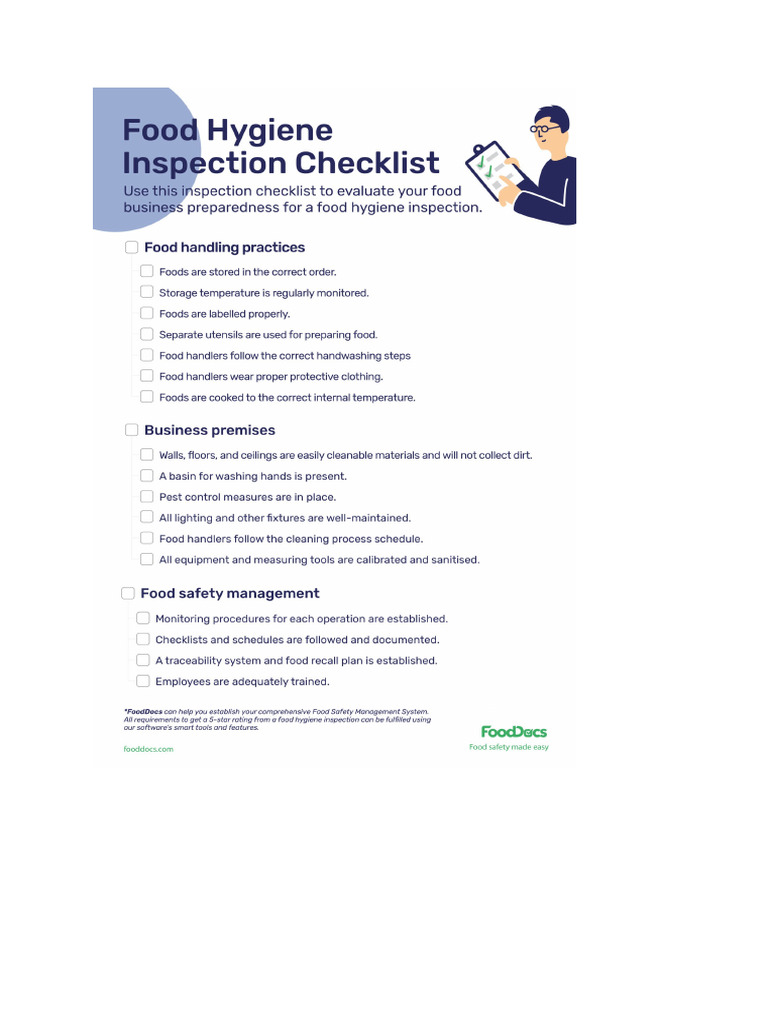 Hygiene Checklist | PDF