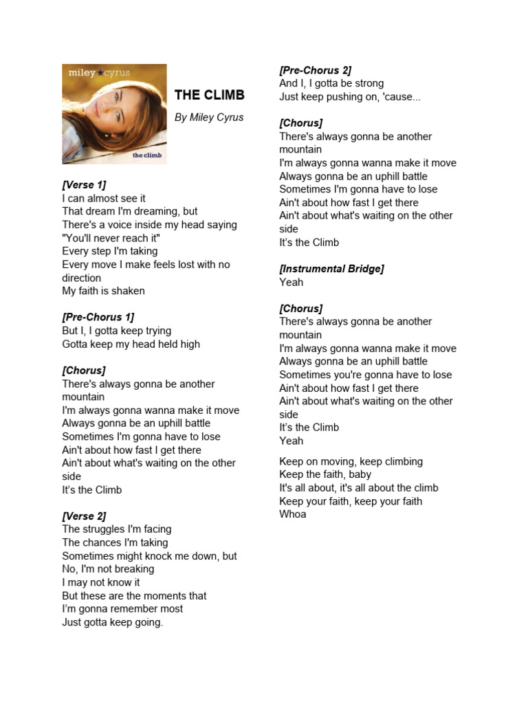 The Climb | PDF | Song Structure
