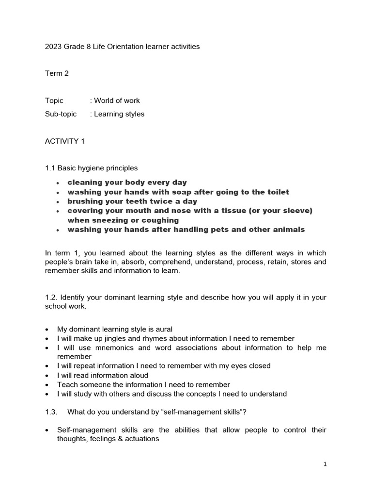 2024 Grade 8 Activities. | PDF | Drug Rehabilitation | Substance Abuse