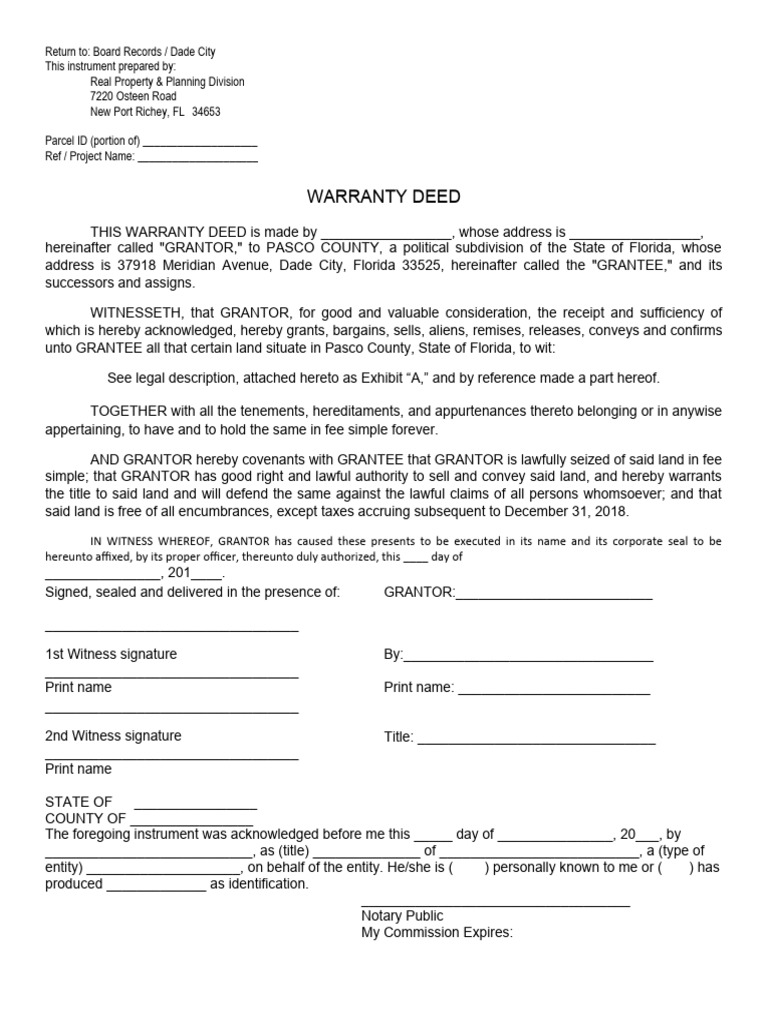 Warranty Deed Form 28 | Download Free PDF | Deed | Real Property Law