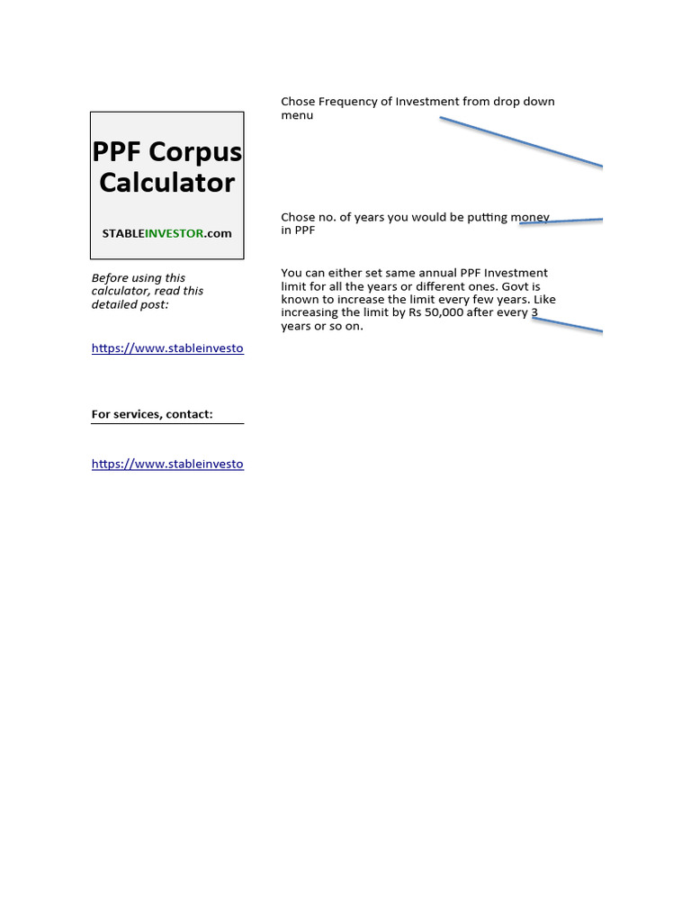 PPF Excel Calculator Stable Investor | PDF | Money | Economies