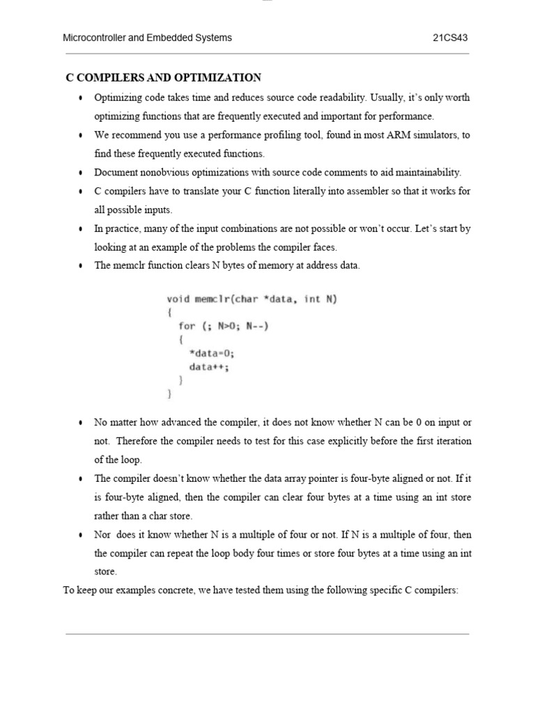 C Compilers and Optimization Techniques | PDF | Pointer (Computer ...
