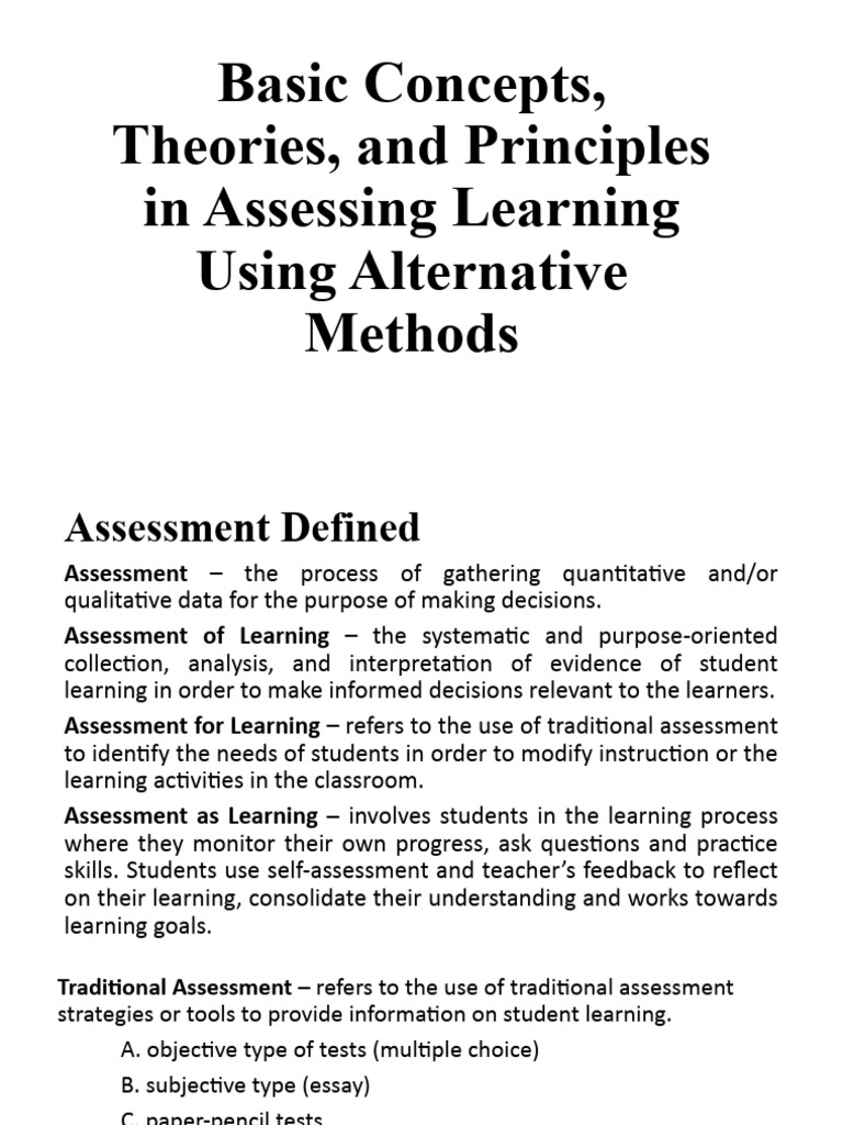 L1 Basic Concepts Theories and Principles in | PDF | Educational Assessment | Learning