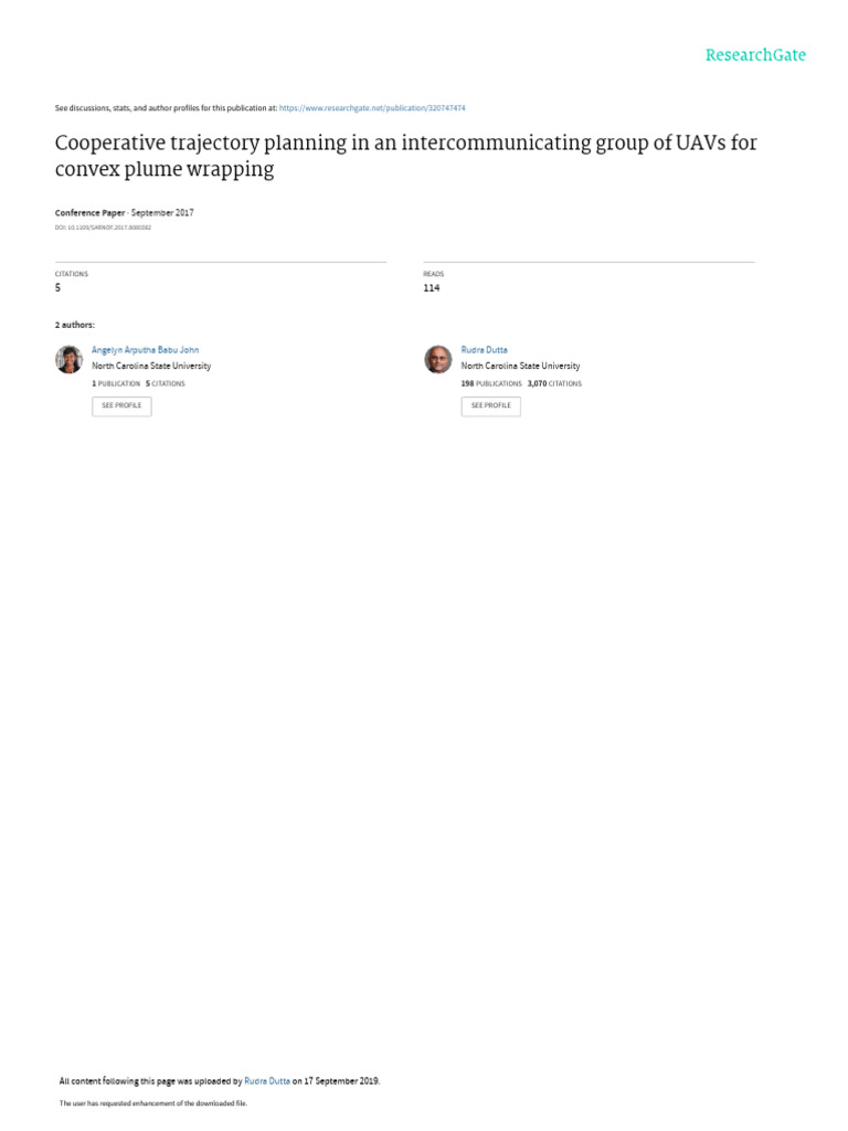 Cooperative Trajectory Planning in An Intercommunicating Group of UAVs ...