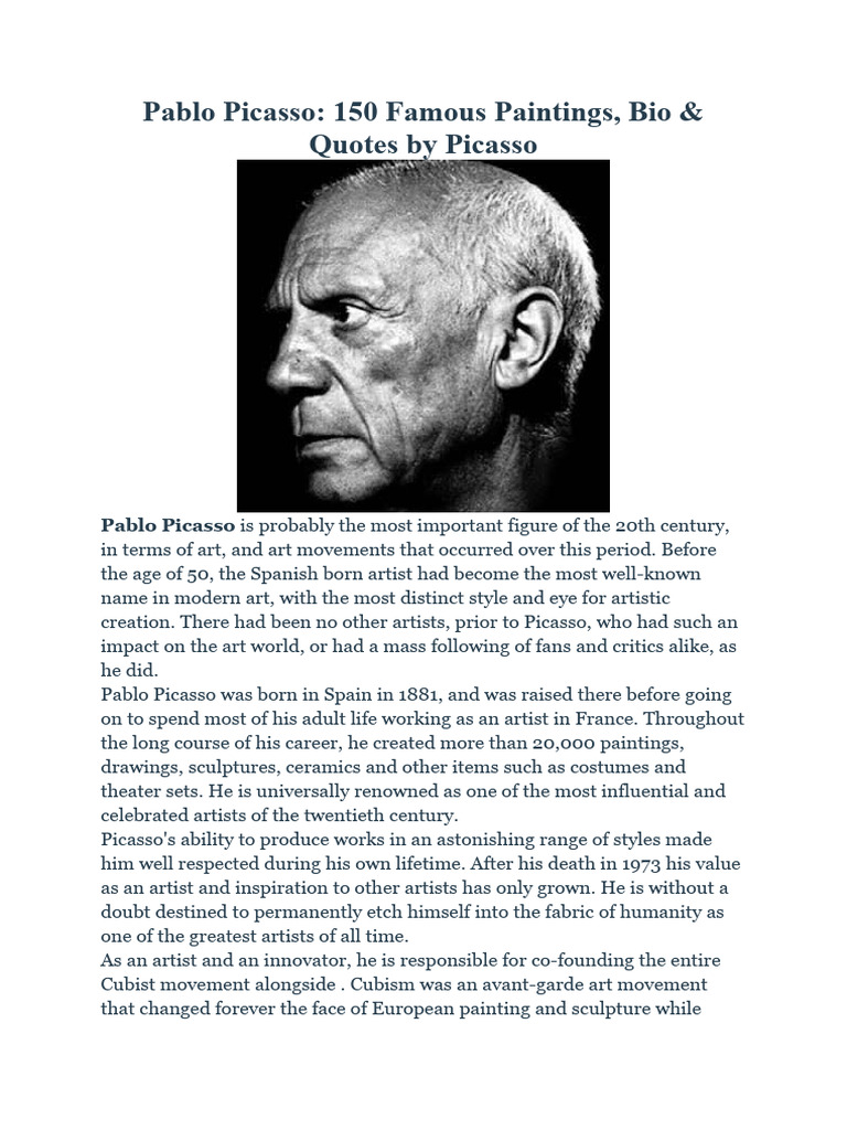 Pablo Picasso | PDF | Pablo Picasso | Cubism