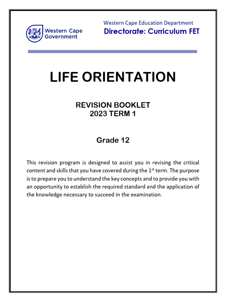 LO Grade 12 Revision Booklet Term 1 - 2023 | Download Free PDF | Stress ...