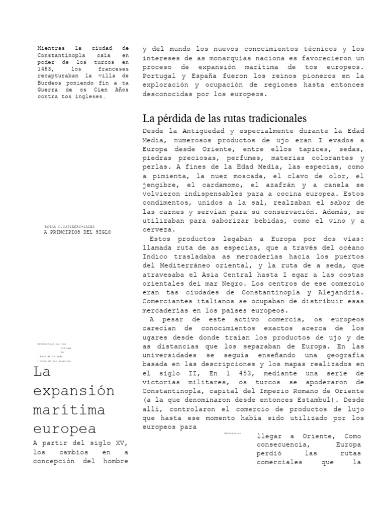 Expansión marítima europea en el siglo XV | PDF | Cristobal colon | especia