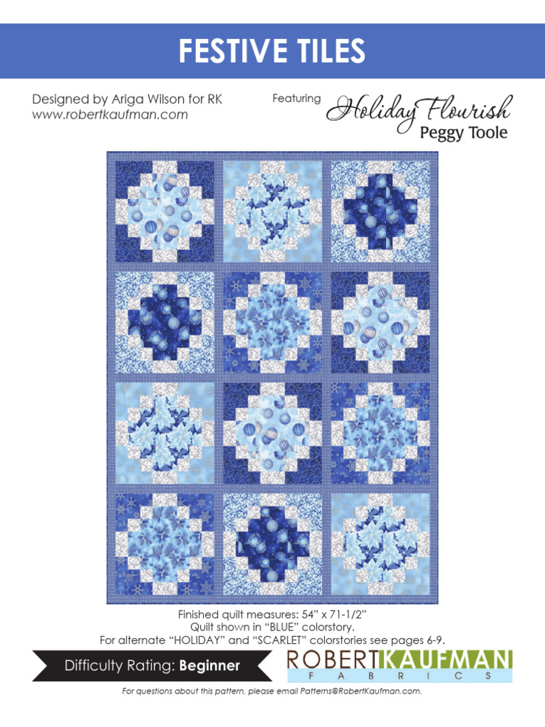 Festive Tiles Holiday Flourish Holiday Pattern | PDF | Seam (Sewing ...