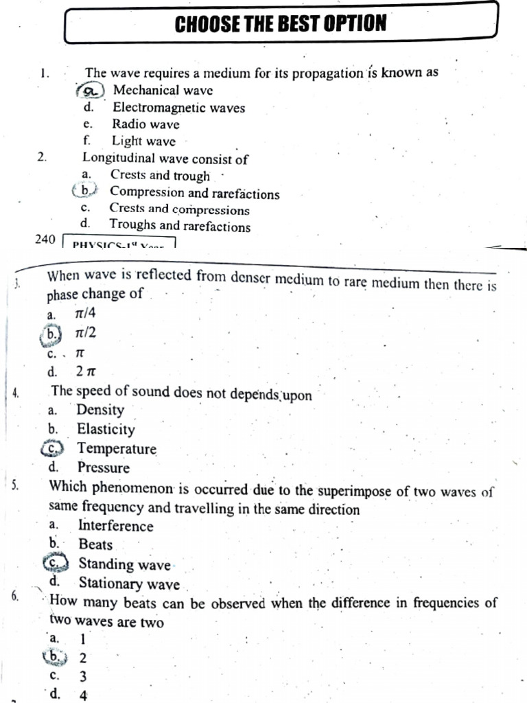 B Unit-08 MCQS | PDF | Waves | Wavelength
