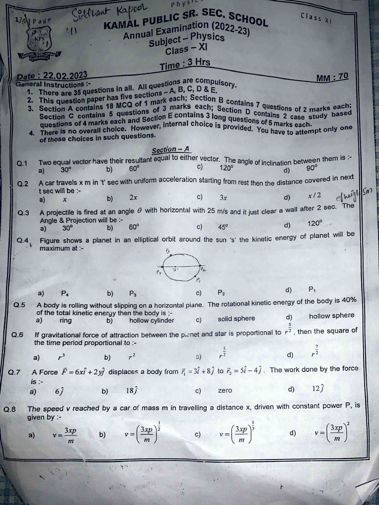 Physics 2023 | PDF | Force | Velocity