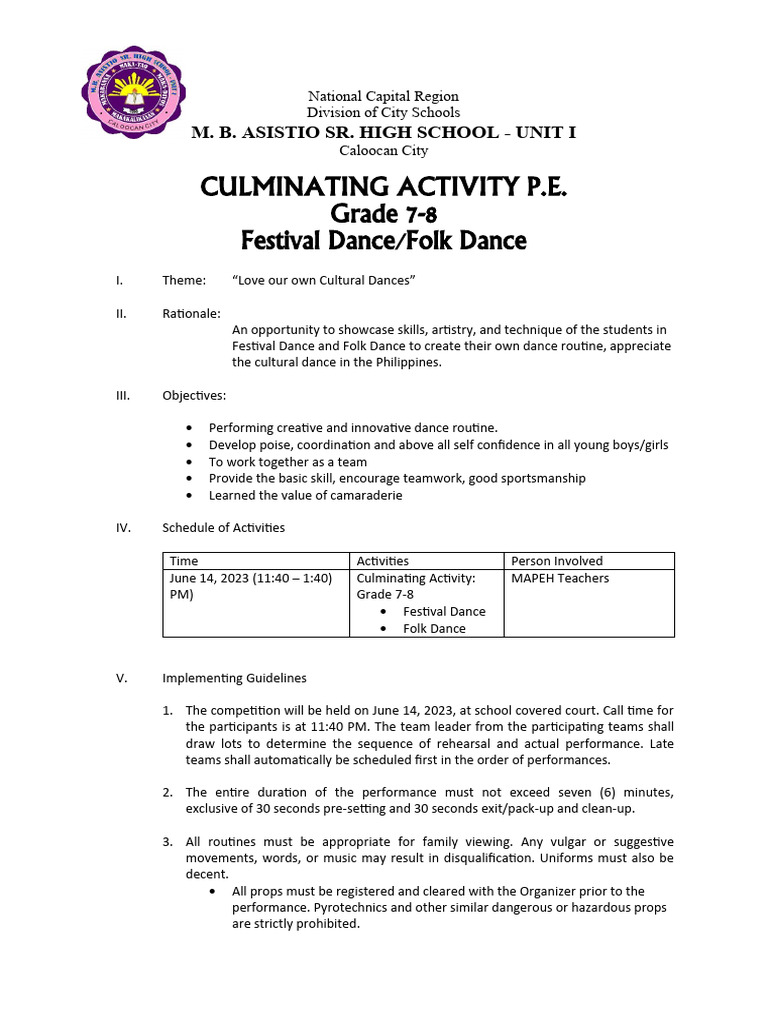Culminating Activities Cheerdance | PDF