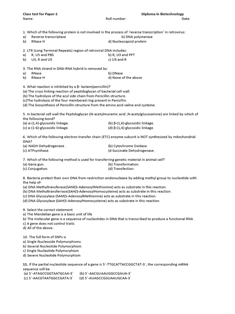 research project | PDF | Rna | Dna