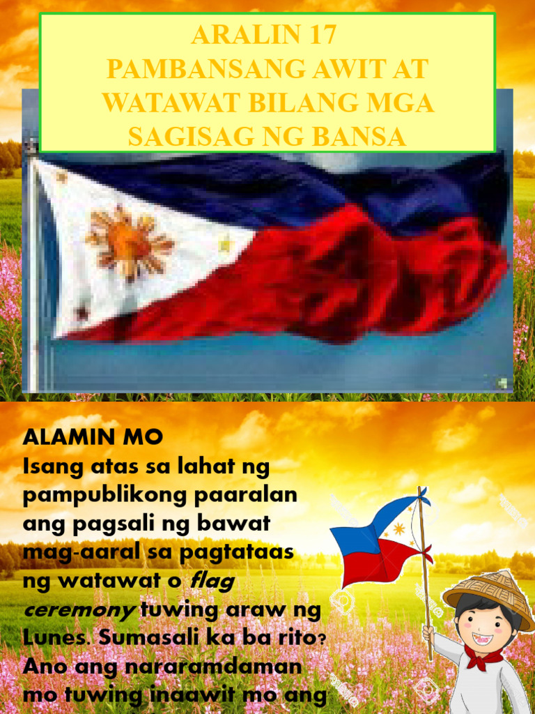 AP 4 PPT Q3 Aralin 17 Pambansang Awit at Watawat Bilang Mga Sagisag NG ...