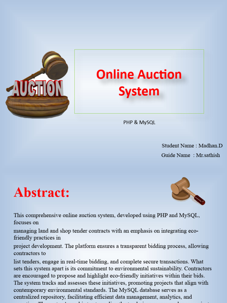 Online Auction System | PDF | Software | Information Technology
