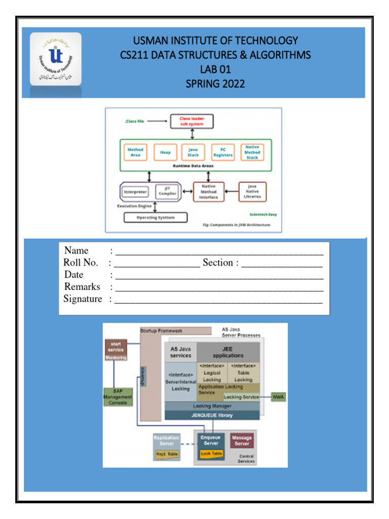 DSA Lab 01 SPRING 2022 SE | PDF | Java (Programming Language) | Java Virtual Machine
