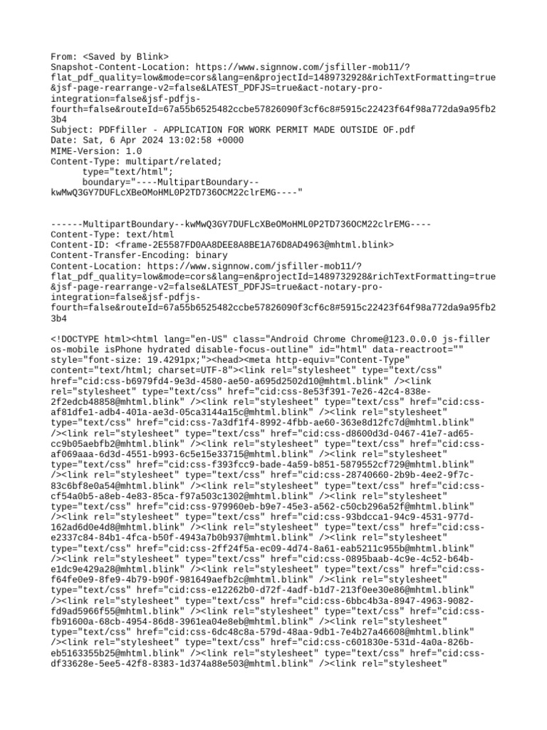 Pdffiller - Application For Work Permit Made Outside of | PDF | Computer Mediated Communication ...
