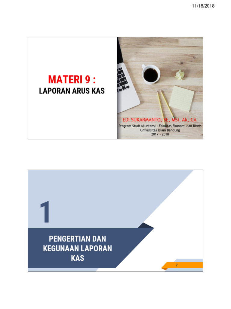 MATERI 11 - Laporan Arus Kas | PDF | Pengelolaan Keuangan & Uang