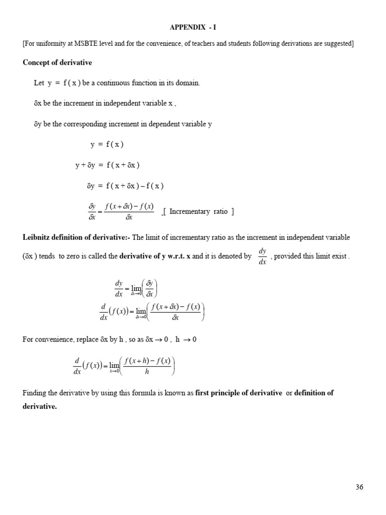 First Principle Formula | PDF | Derivative | Logarithm