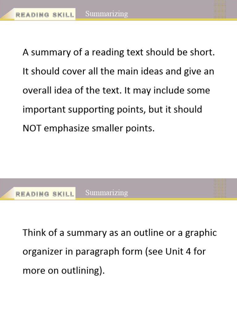 Reading Skill Lev2 U6 Summarizing Oup p84 | PDF