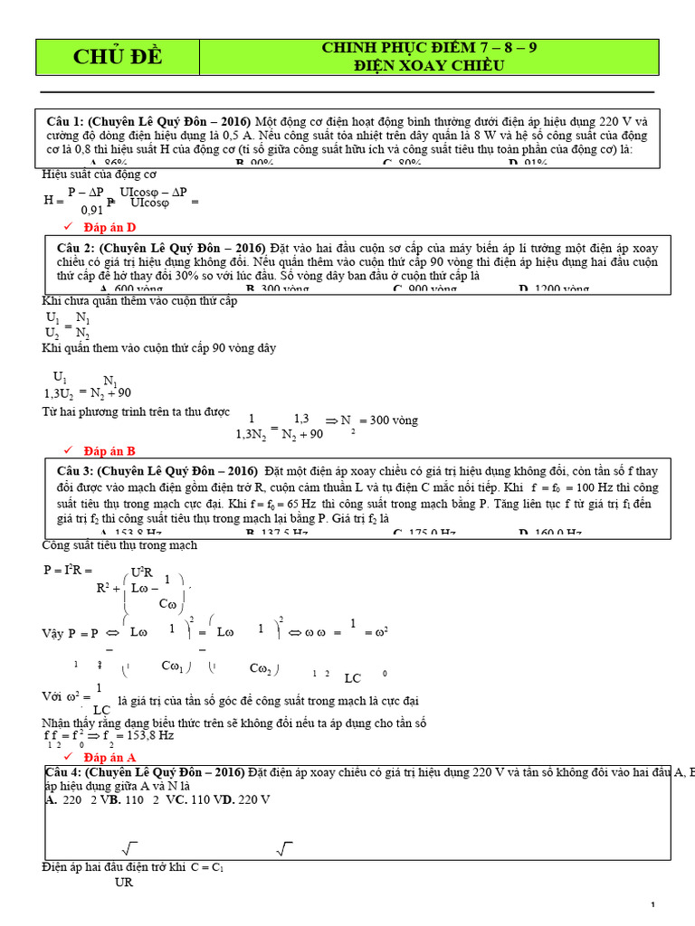 Thay Do Ngoc Ha - Cau Hoi VDC Dien Xoay Chieu | PDF