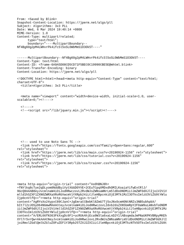 Algorithms - 3x3 PLL | PDF | Logic Puzzles | Recreational Mathematics