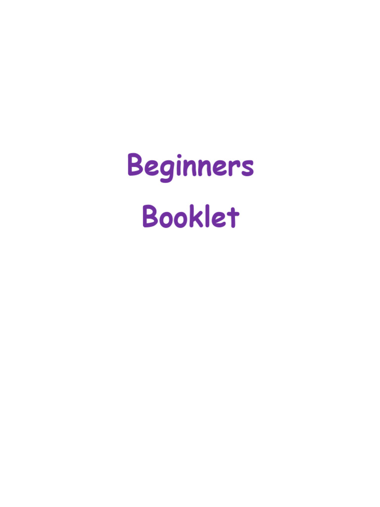 Beginners Booklet 2020 | PDF