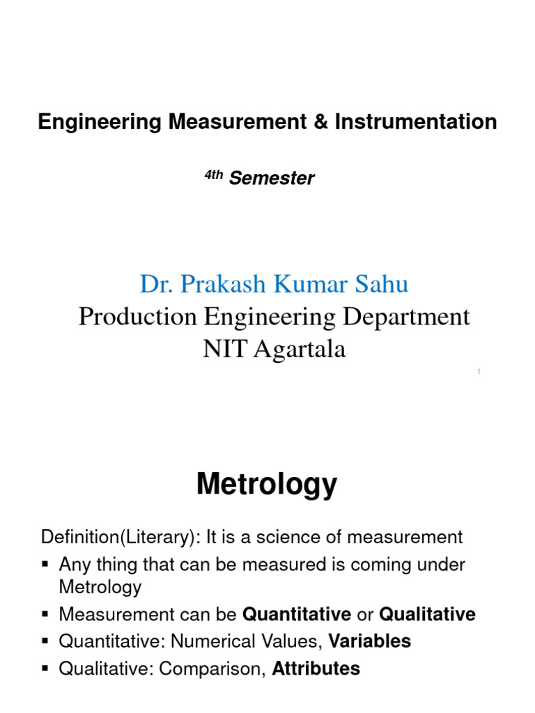 Module-1 Introductions | PDF | Accuracy And Precision | Metrology