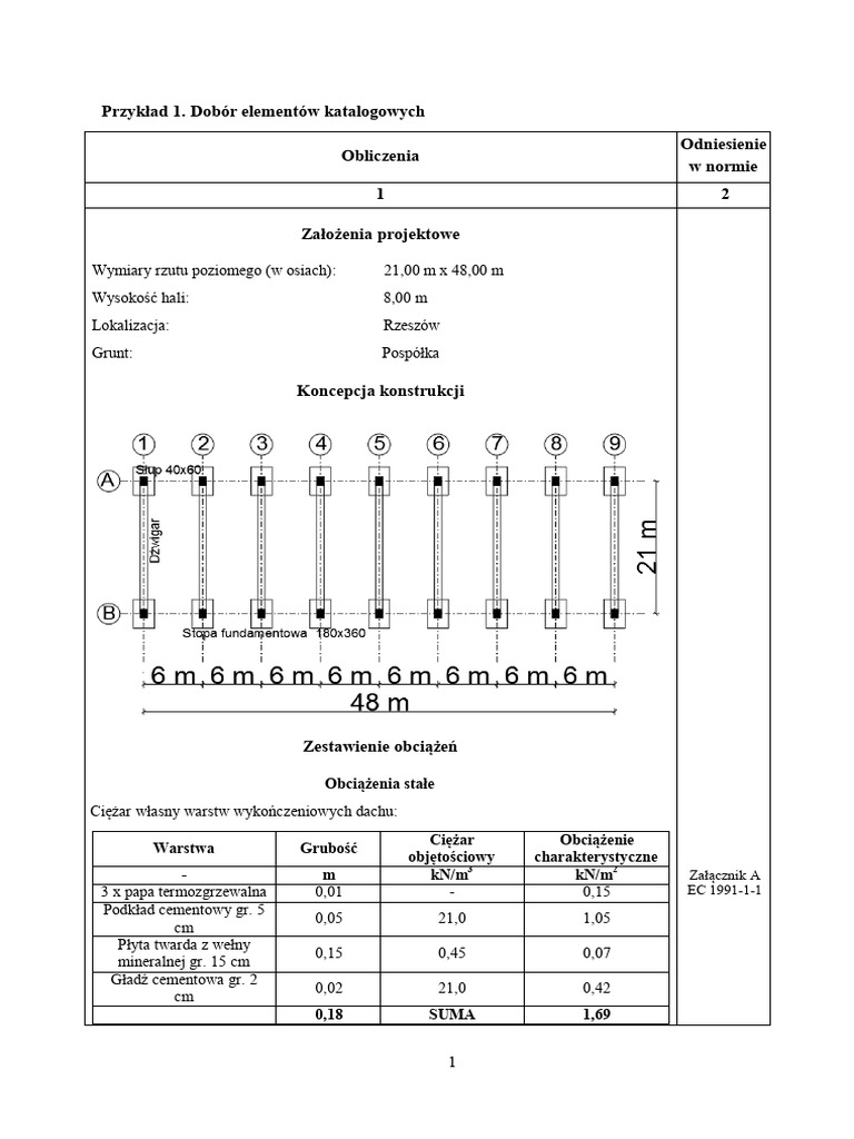 Przyklad 1 - Dobor Elementow Katalogowych | PDF