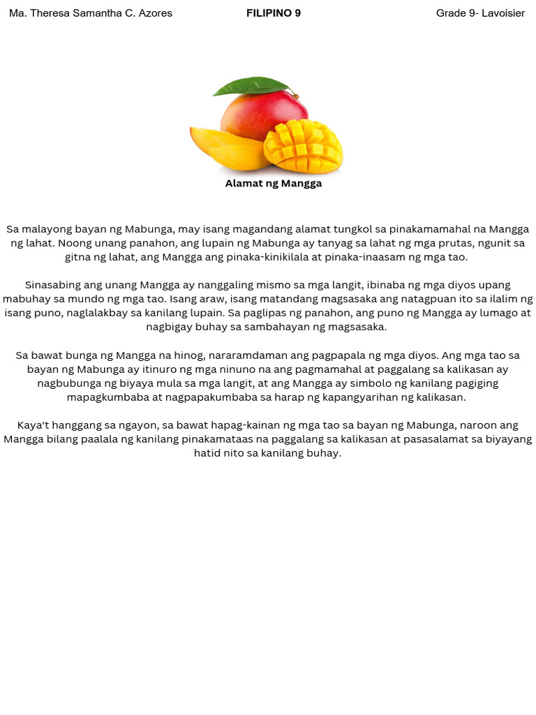 Alamat NG Mangga | PDF
