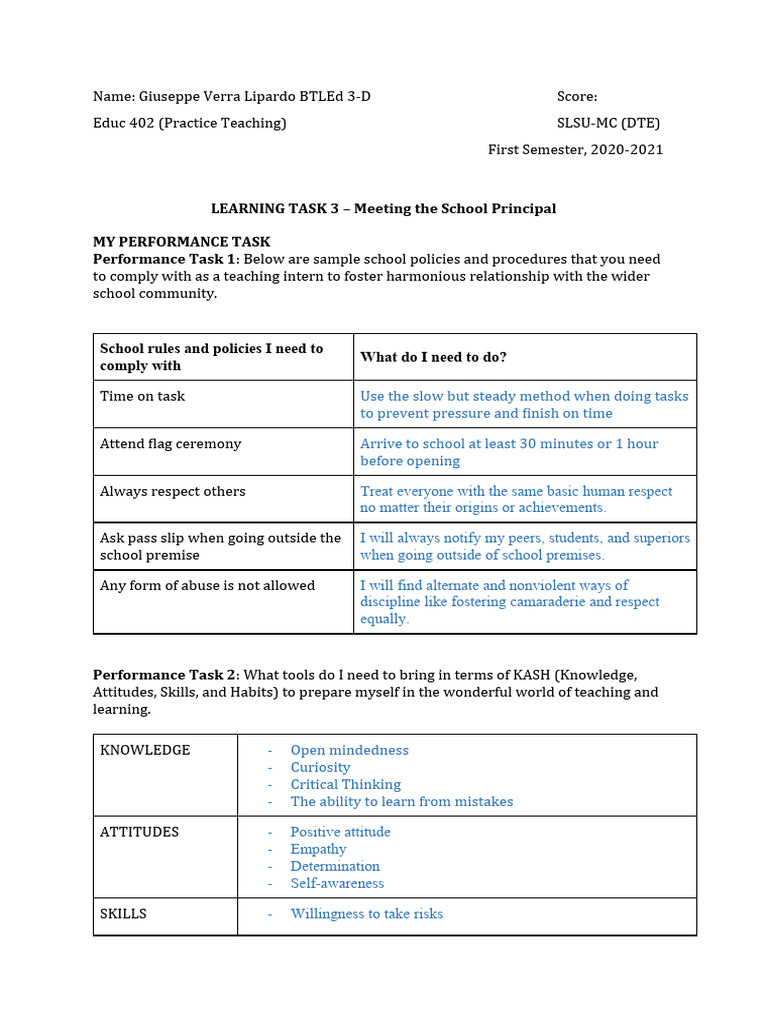 Lipardo - Learning Task 3 | PDF | Learning | Cognitive Science